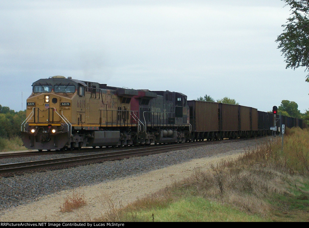 UP 6819 westbound UP empty coal train